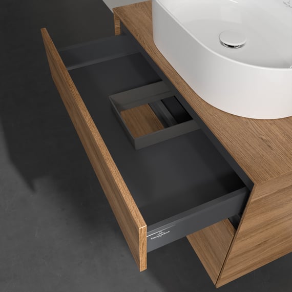 Villeroy & Boch Collaro countertop washbasin with Embrace vanity unit ...