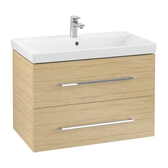 Villeroy & Boch Avento vanity unit, 2 pull-out compartments nordic oak ...