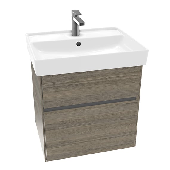 Villeroy & Boch Collaro vanity unit, 2 pull-out compartments stone oak ...