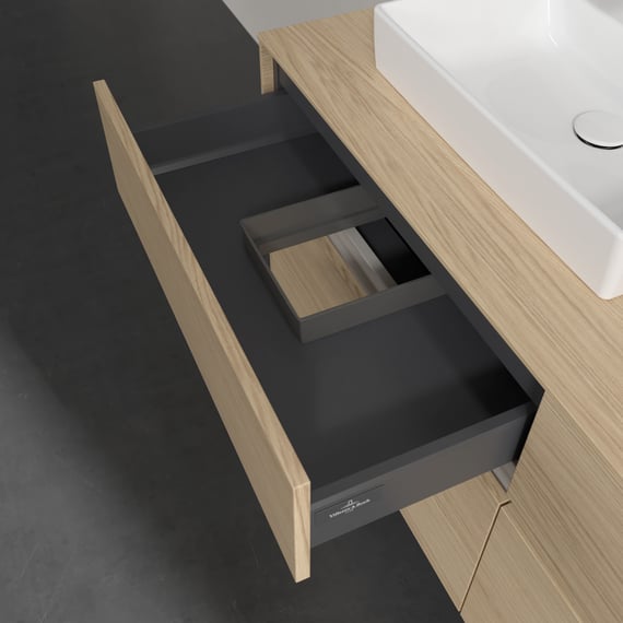 Villeroy & Boch Collaro vanity unit, 4 pull-out compartments nordic oak ...
