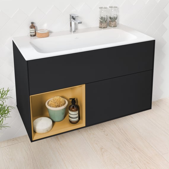 Villeroy & Boch Finion vanity unit, 2 pull-out compartments with open ...