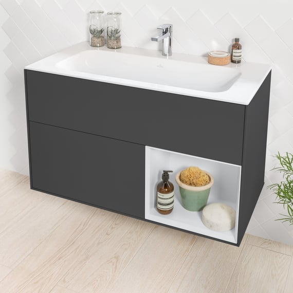 Villeroy & Boch Finion vanity unit, 2 pull-out compartments with open ...
