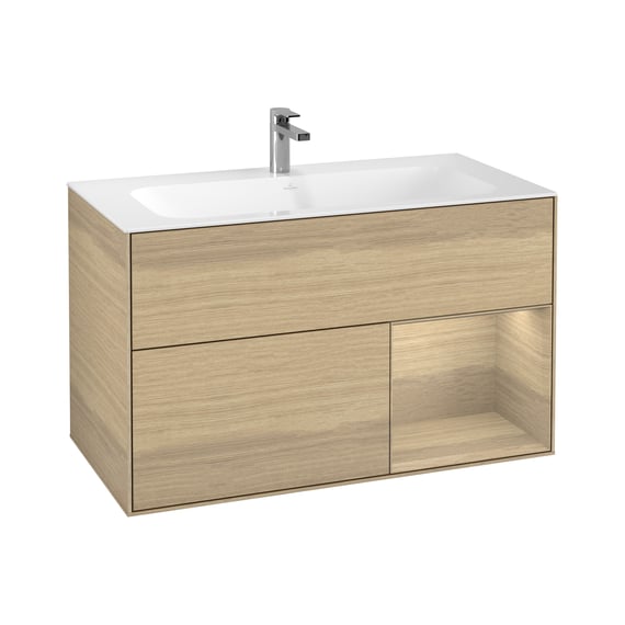 Villeroy & Boch Finion vanity unit, 2 pull-out compartments with open ...