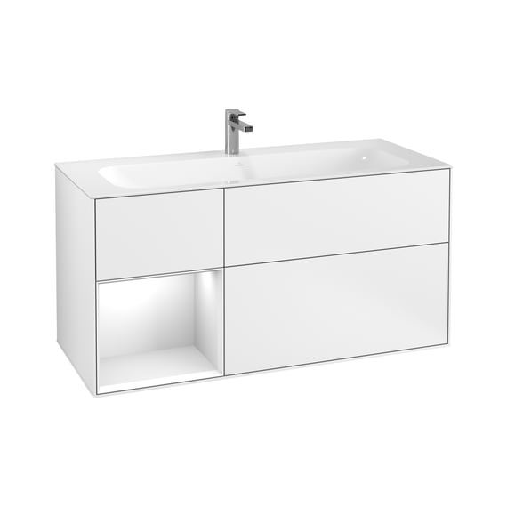 Villeroy & Boch Finion vanity unit, 3 pull-out compartments with open ...