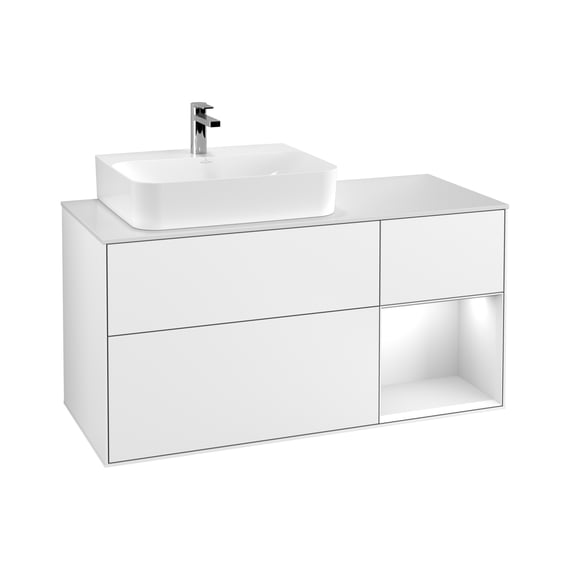 Villeroy & Boch Finion vanity unit, 3 pull-out compartments matt white ...