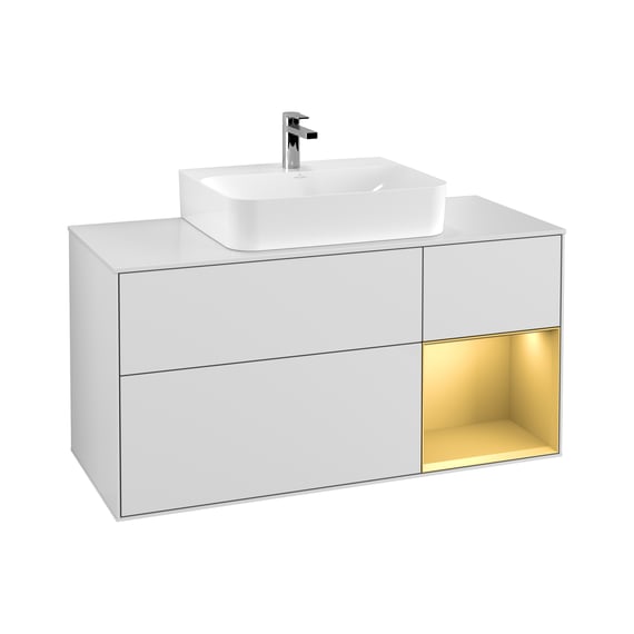 Villeroy & Boch Finion vanity unit, 3 pull-out compartments with open ...