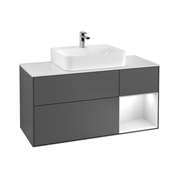 Villeroy & Boch Finion vanity unit, 3 pull-out compartments with open ...