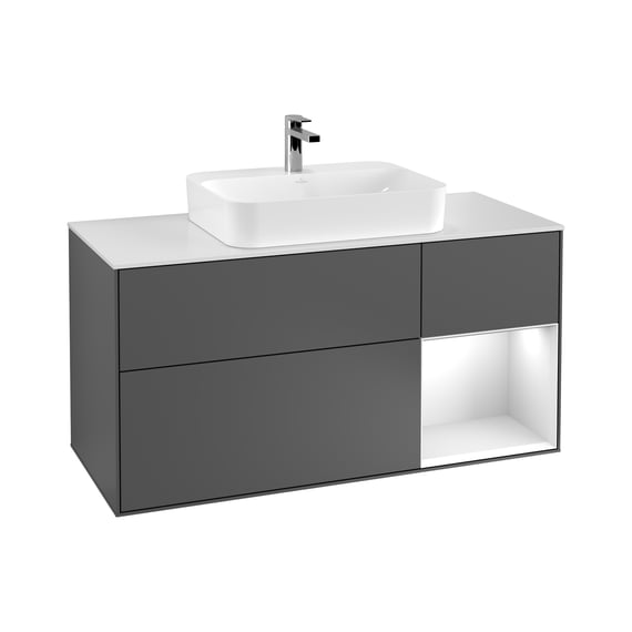 Villeroy & Boch Finion vanity unit, 3 pull-out compartments with open ...