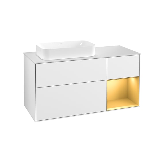 Villeroy & Boch Finion vanity unit, 3 pull-out compartments with open ...