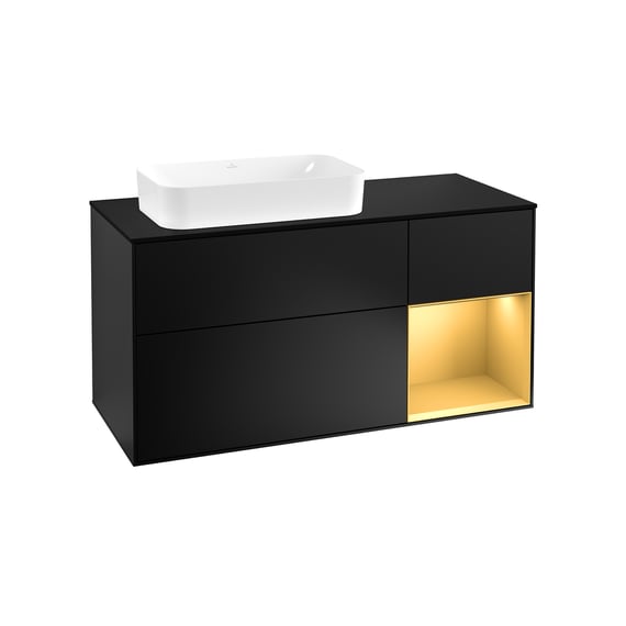 Villeroy & Boch Finion vanity unit, 3 pull-out compartments with open ...