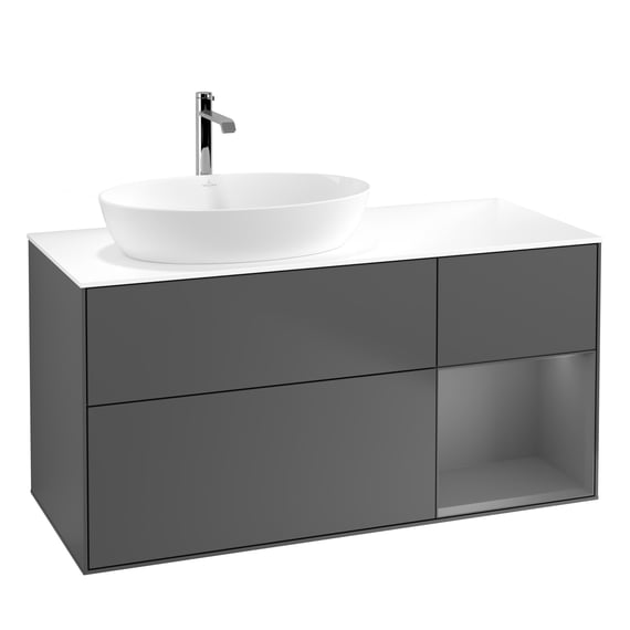 Villeroy & Boch Finion vanity unit, 3 pull-out compartments with open ...