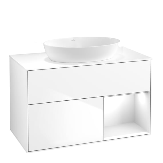 Villeroy & Boch Finion vanity unit, 2 pull-out compartments with open ...