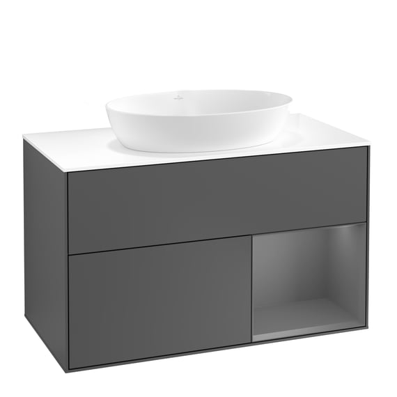 Villeroy & Boch Finion vanity unit, 2 pull-out compartments with open ...