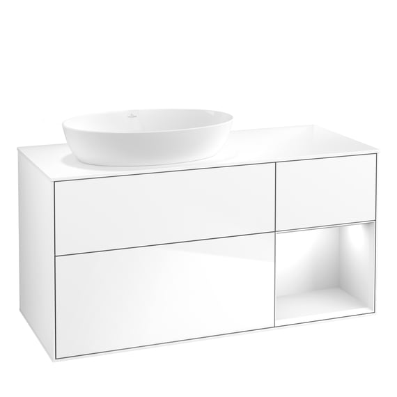 Villeroy & Boch Finion vanity unit, 3 pull-out compartments with open ...