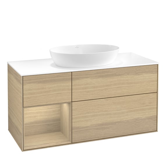 Villeroy & Boch Finion vanity unit, 3 pull-out compartments with open ...