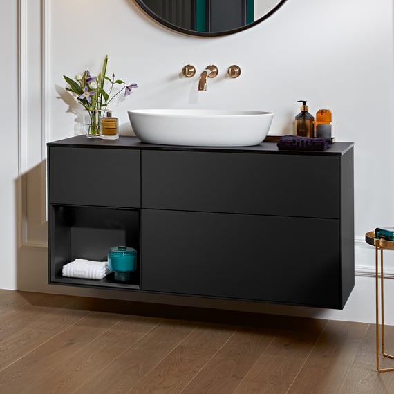 Villeroy & Boch Finion vanity unit, 3 pull-out compartments with open ...