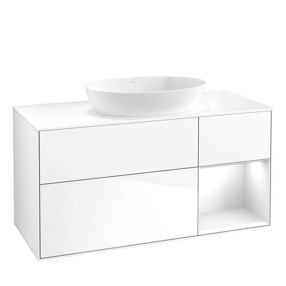 Villeroy & Boch Finion vanity unit, 3 pull-out compartments with open ...