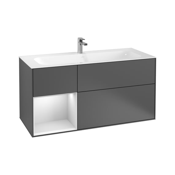 Villeroy & Boch Finion vanity unit, 3 pull-out compartments with open ...