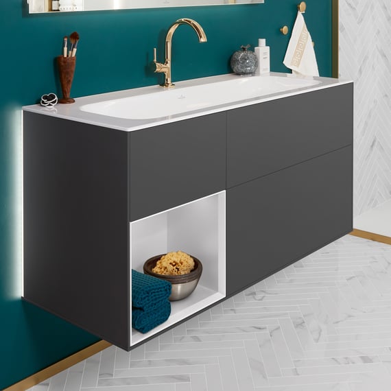 Villeroy & Boch Finion vanity unit, 3 pull-out compartments with open ...