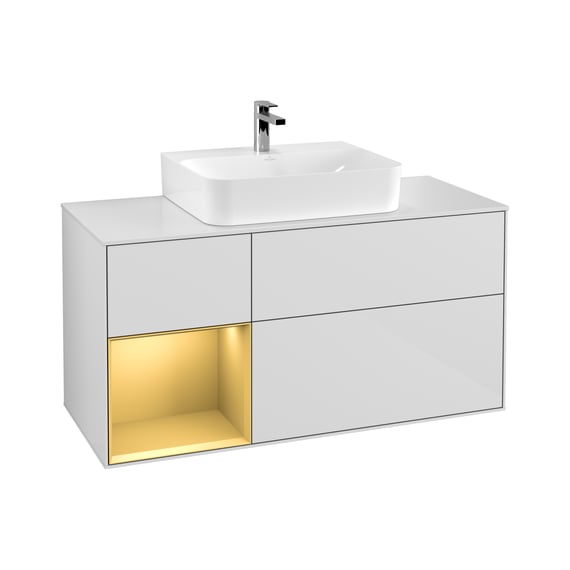 Villeroy & Boch Finion vanity unit, 3 pull-out compartments with open ...