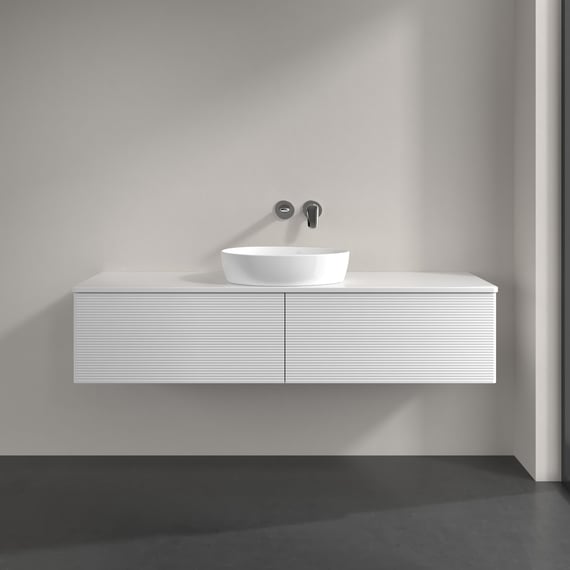 Villeroy & Boch Antao vanity unit, 2 pull-out compartments glossy white ...