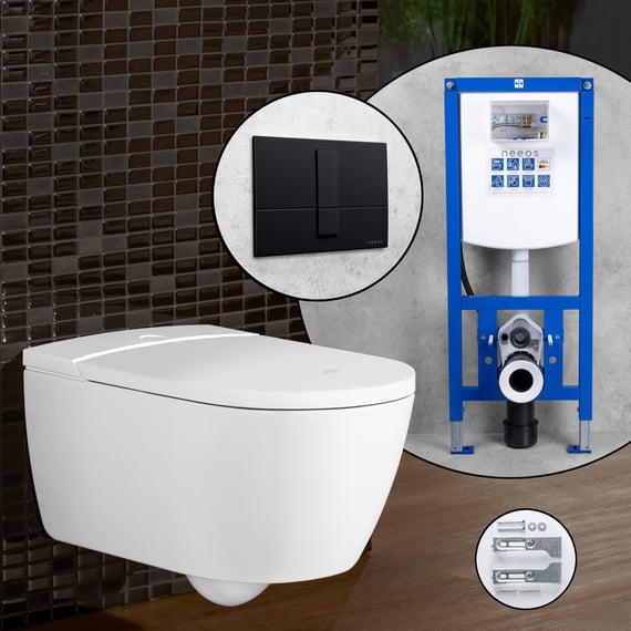 Villeroy & Boch ViClean-I 100 complete SET shower toilet with neeos pre ...