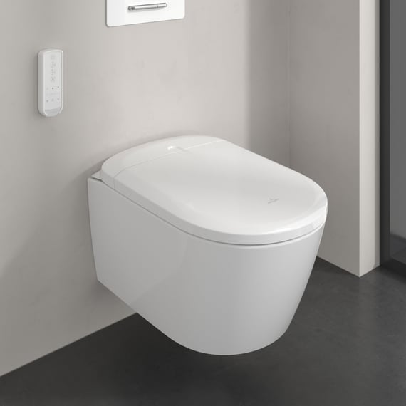Villeroy & Boch ViClean wall-mounted shower toilet with toilet seat ...