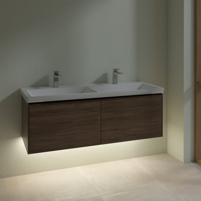 Villeroy & Boch Subway 3.0 vanity unit with double washbasin, 2 pull ...