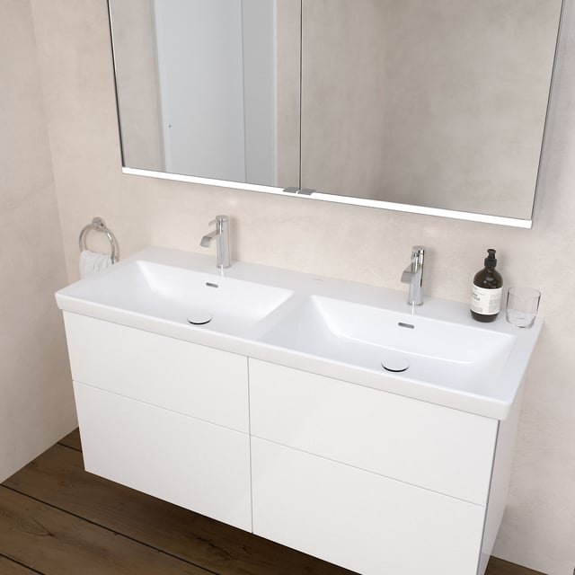 Villeroy & Boch Embrace double washbasin with CeramicPlus, white ...