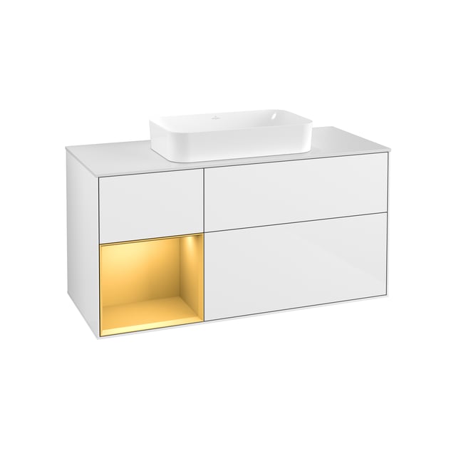 Villeroy & Boch Finion vanity unit, 3 pull-out compartments with open ...