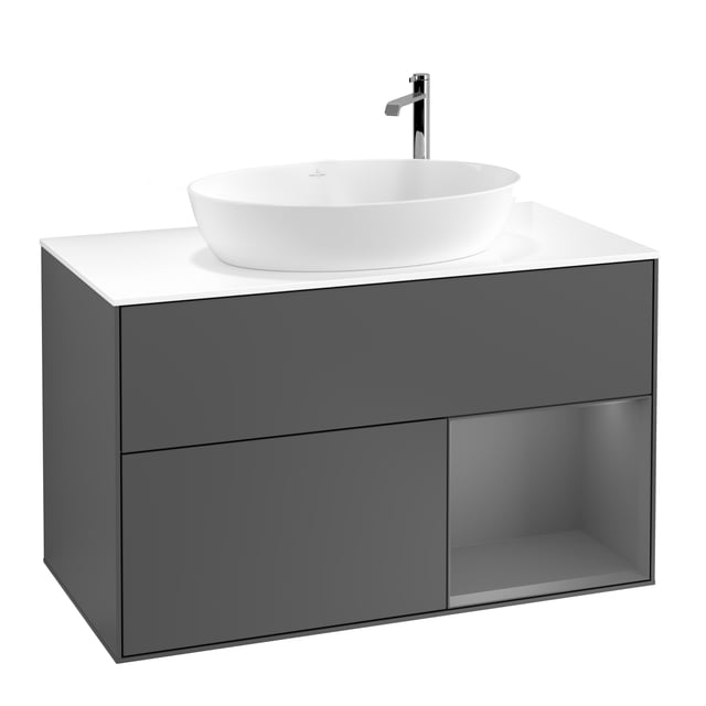 Villeroy & Boch Finion vanity unit, 2 pull-out compartments with open ...