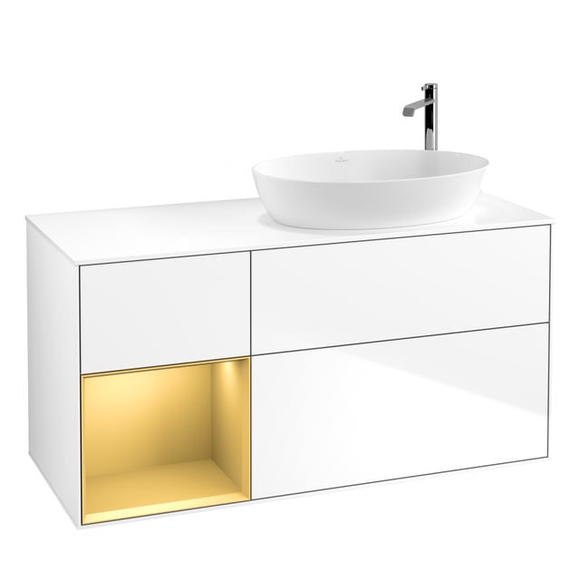 Villeroy & Boch Finion vanity unit, 3 pull-out compartments with open ...