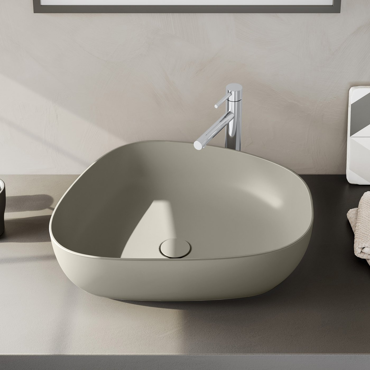 VitrA Options countertop basin with VitrAclean and VitrAhygiene, matt ...