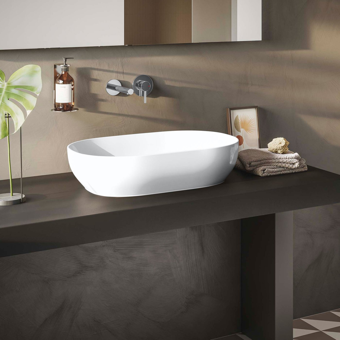 VitrA Options countertop basin with VitrAclean and VitrAhygiene, white ...
