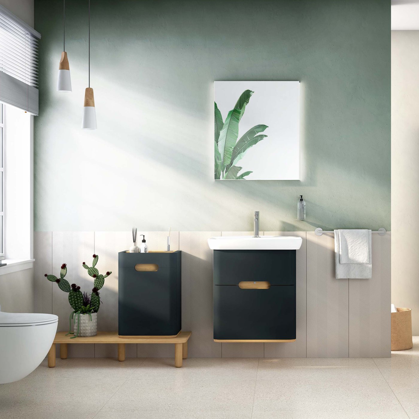 VitrA Sento washbasin with vanity unit, 2 pull-out compartments matt ...