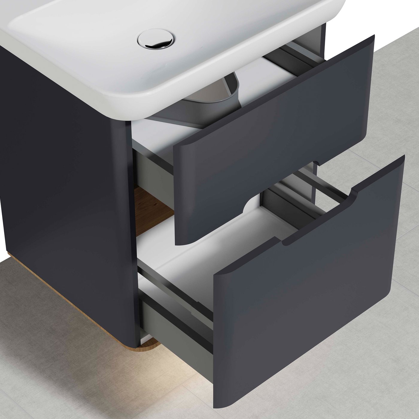 VitrA Sento washbasin with vanity unit, 2 pull-out compartments matt ...