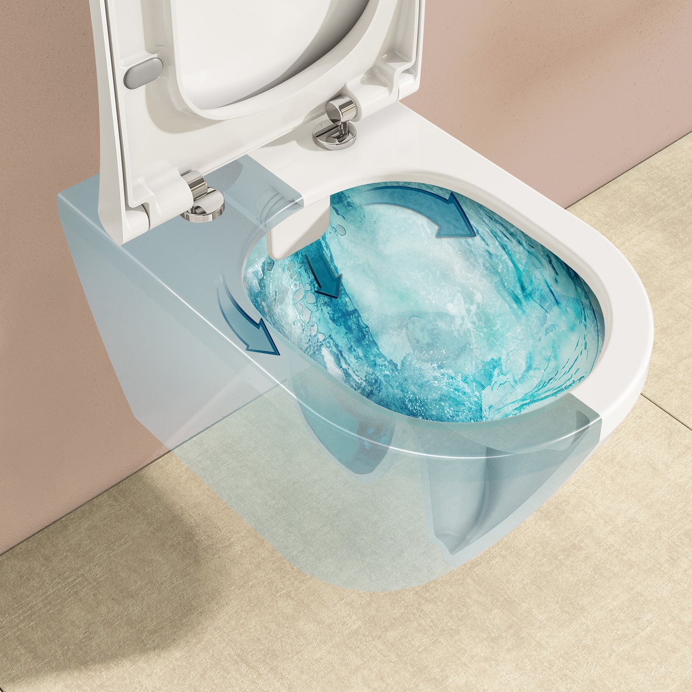 VitrA Matrix wall-mounted toilet with VitrAFlush 2.0 with toilet seat ...