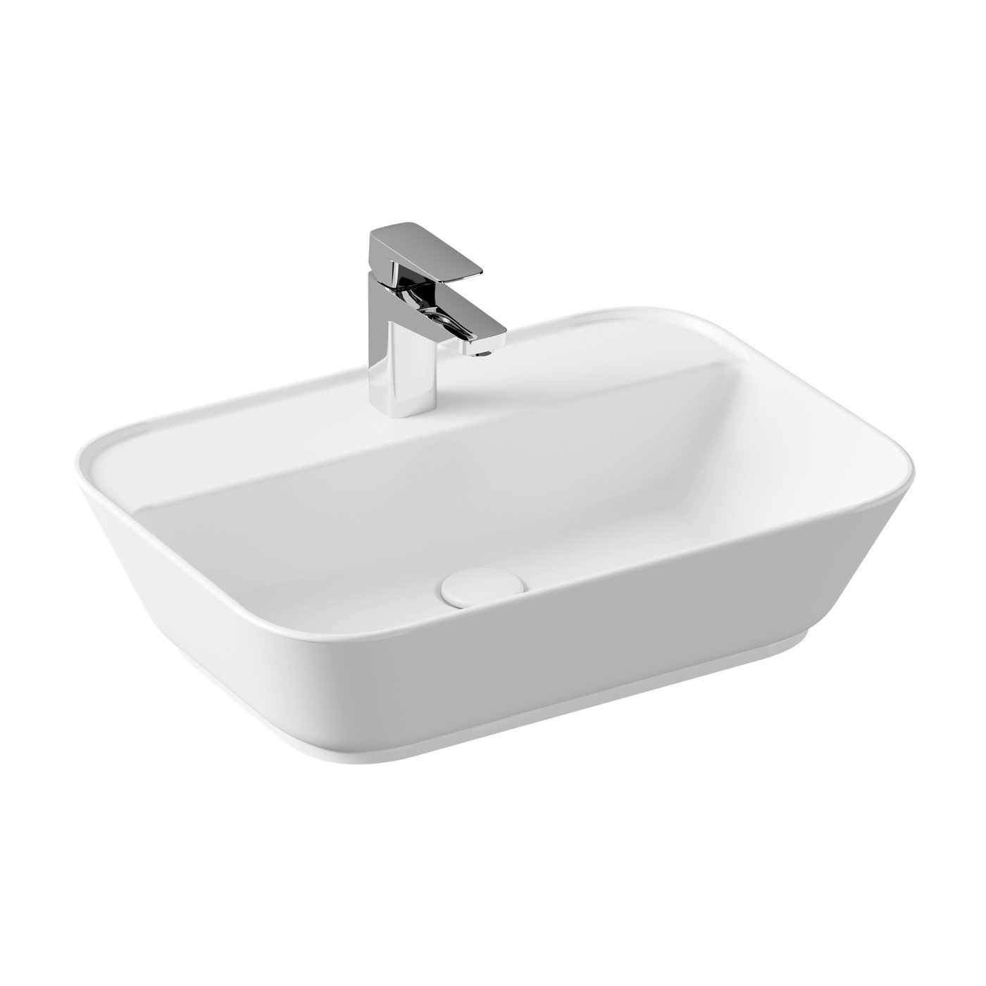 VitrA Geo countertop basin with VitrAhygiene, edelweiss - 7426B001-0041 ...