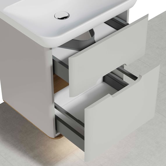 VitrA Sento washbasin with vanity unit, 2 pull-out compartments matt ...