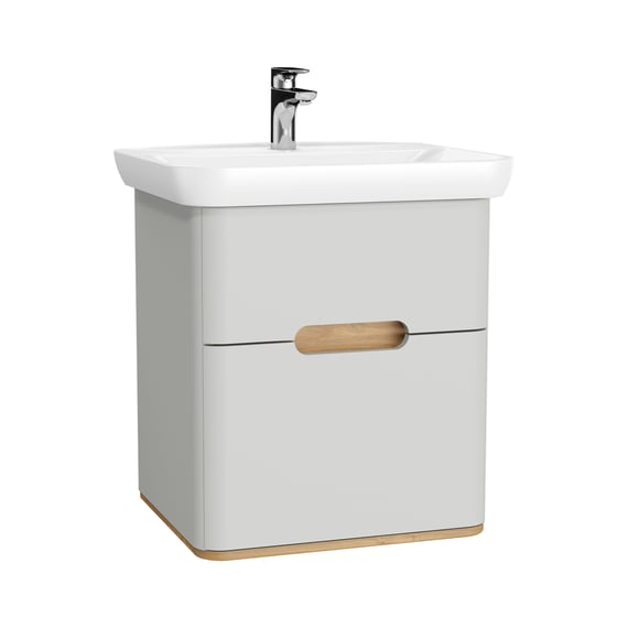 VitrA Sento washbasin with vanity unit, 2 pull-out compartments matt ...