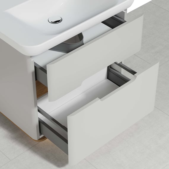 VitrA Sento washbasin with vanity unit, 2 pull-out compartments matt ...
