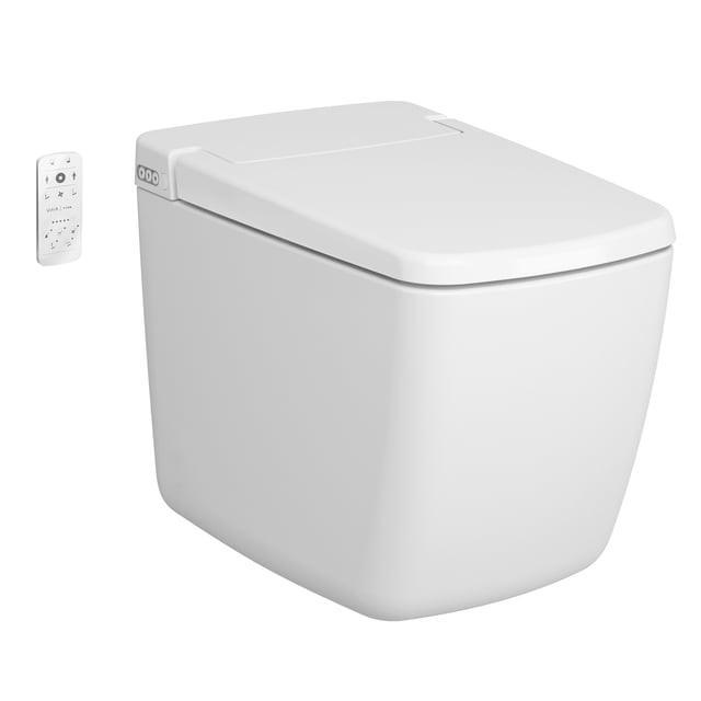VitrA V-Care Prime floorstanding, shower toilet with toilet seat with ...