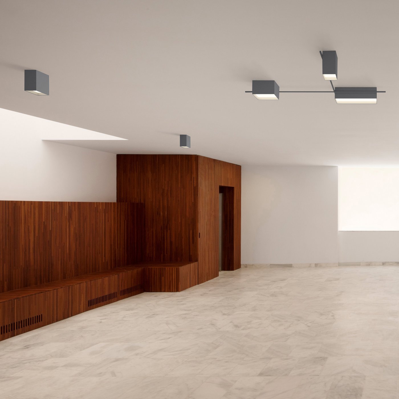 VIBIA Structural ceiling light, LED dimmable, matt grey - 263021/23 ...