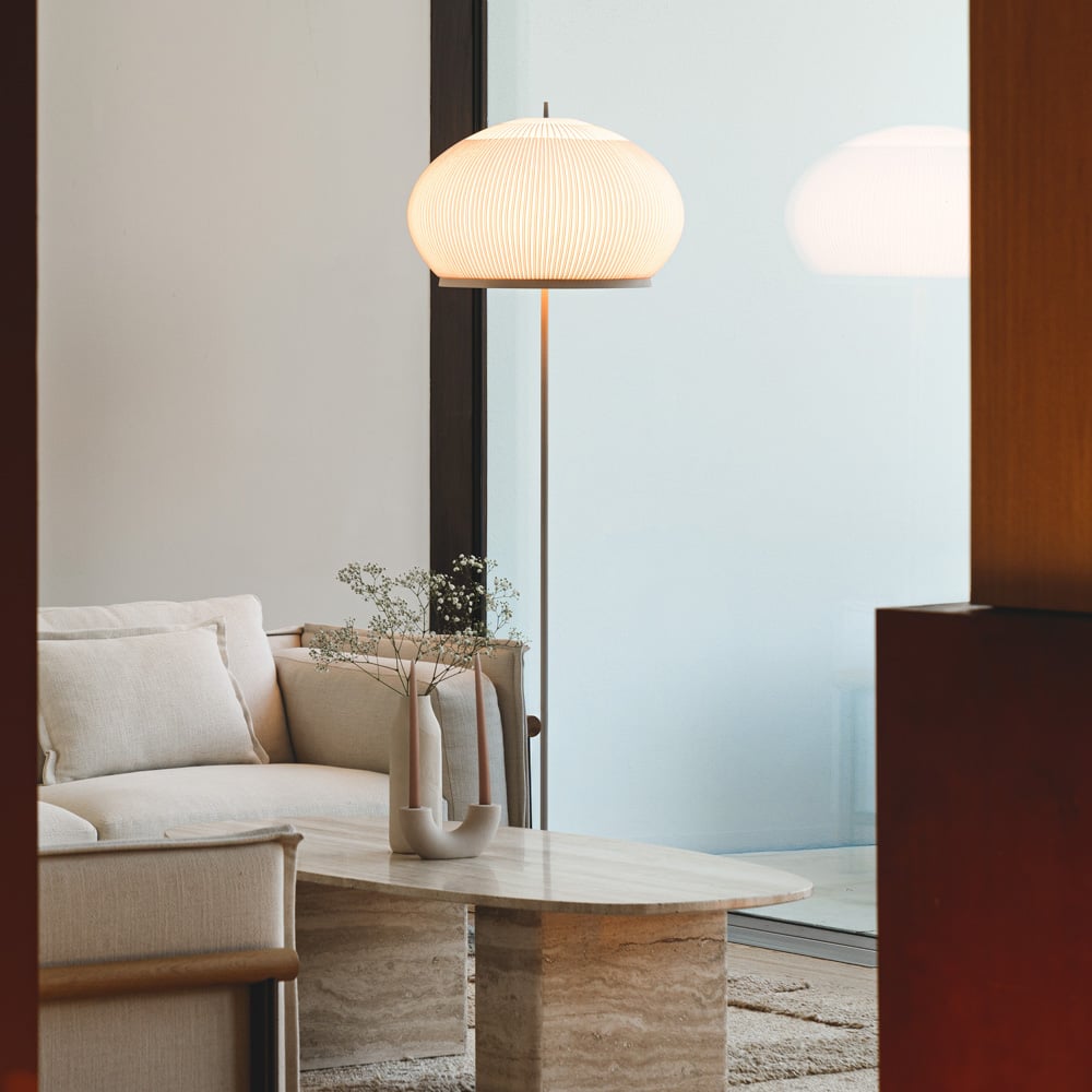 VIBIA Knit Stehleuchte, LED dimmbar, beige/weiß - 748524/15 | REUTER