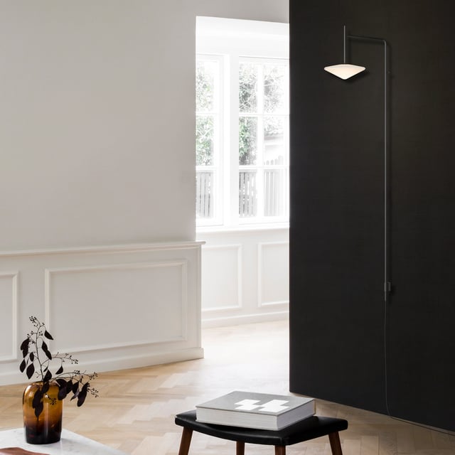 VIBIA Tempo wall light, LED with supply cable and tension cable ...
