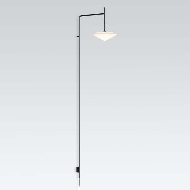 VIBIA Tempo wall light, LED with supply cable, diamond dimmable, satin ...