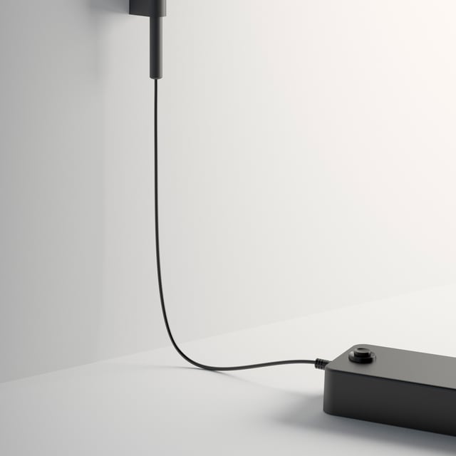 VIBIA Tempo wall light, LED with supply cable, diamond dimmable, satin ...