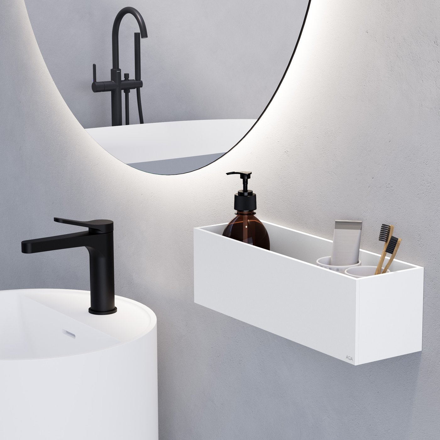 Viverso AGA Design U Ablage weiß matt - AU2440WM#Set2 | REUTER