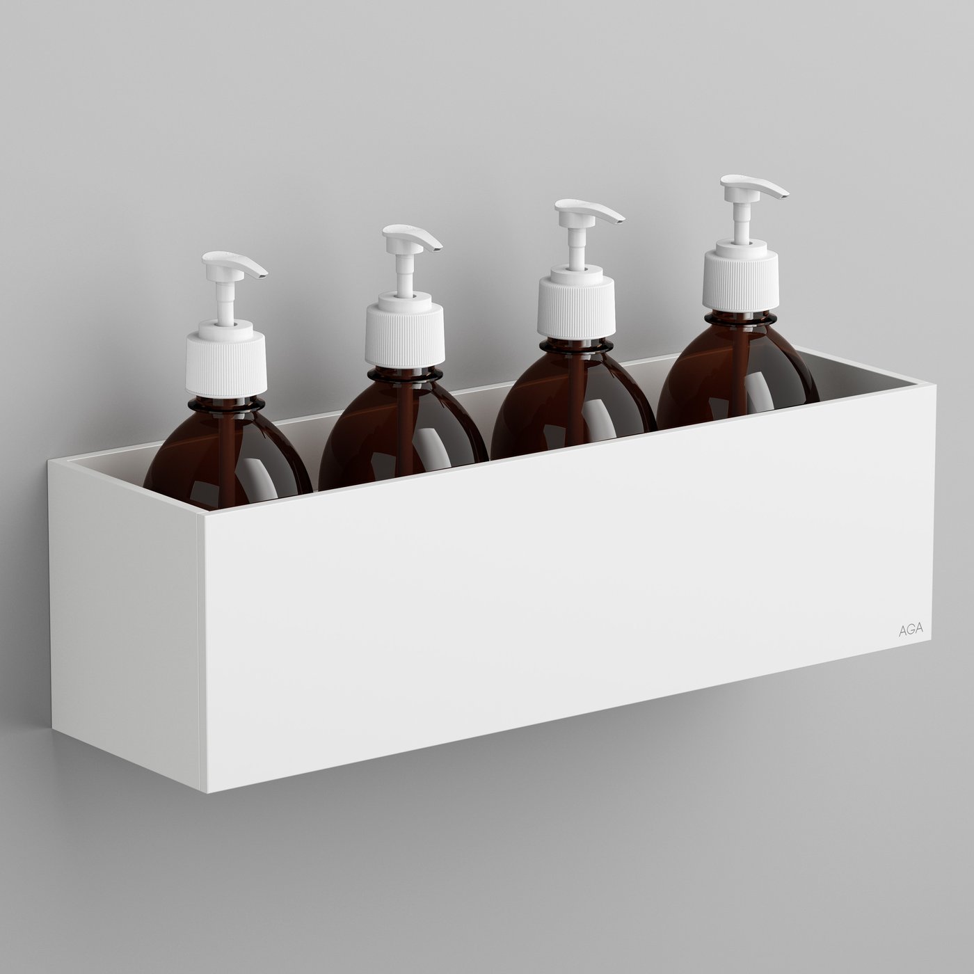 Viverso AGA Design U Ablage mit Seifenspender weiß matt, 4 ...