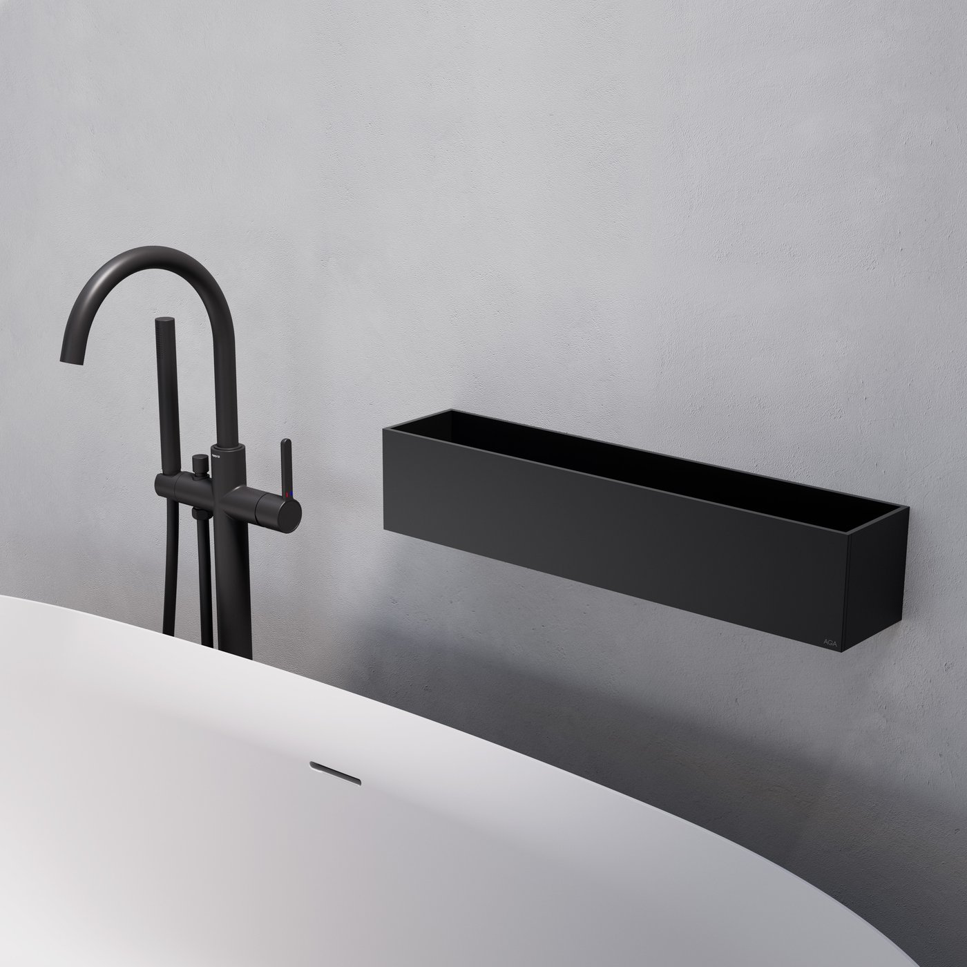 Viverso AGA Design U Ablage schwarz matt - AU2460BM#Set2 | REUTER
